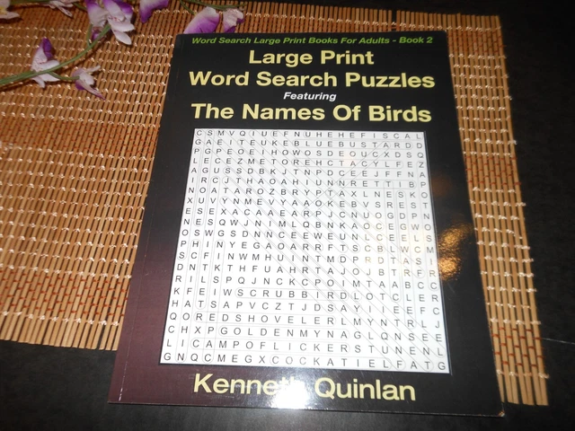 LARGE PRINT WORD SEARCH PUZZLE Featuring Names of Birds ~ Kenneth ...