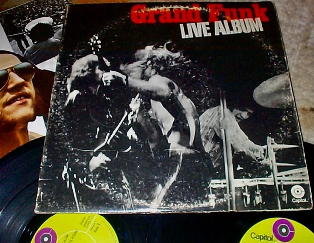 GRAND FUNK LIVE Album CAPITOL Orig* 2Lp w POSTER* Railroad INTO THE SUN ...