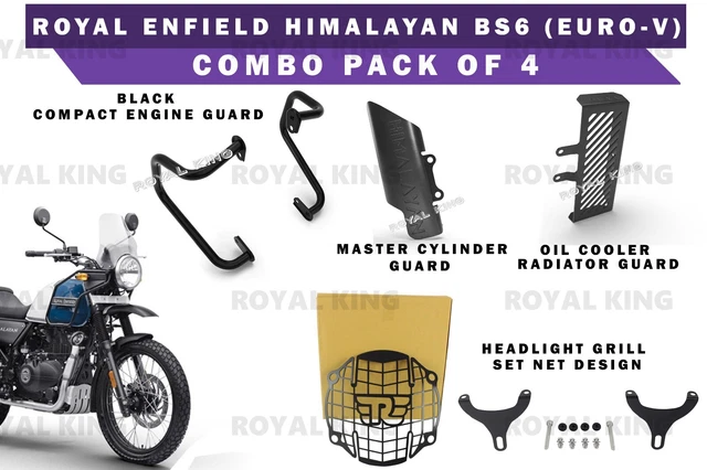 ROYAL ENFIELD &HIMALAYAN BS6 Compact Engine Guard Combo Pack of 4" £101 ...