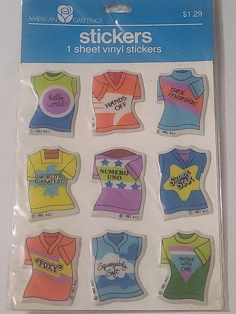 VINTAGE AMERICAN GREETINGS Puffy Stickers 80s Y2K Slang Shirts ...