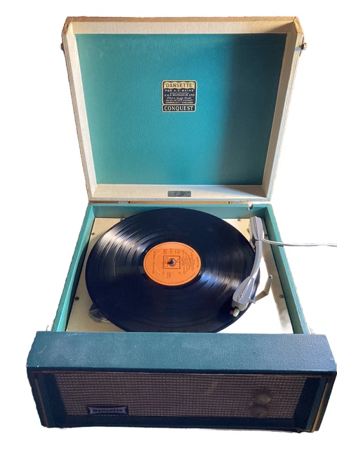 DANSETTE CONQUEST RECORD player. 1950’s. Green/cream. Working and ...