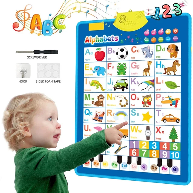 KIDS ELECTRONIC ALPHABET Wall Chart Talking ABC 123 Music Poster Learning Toy £6.49 - PicClick UK