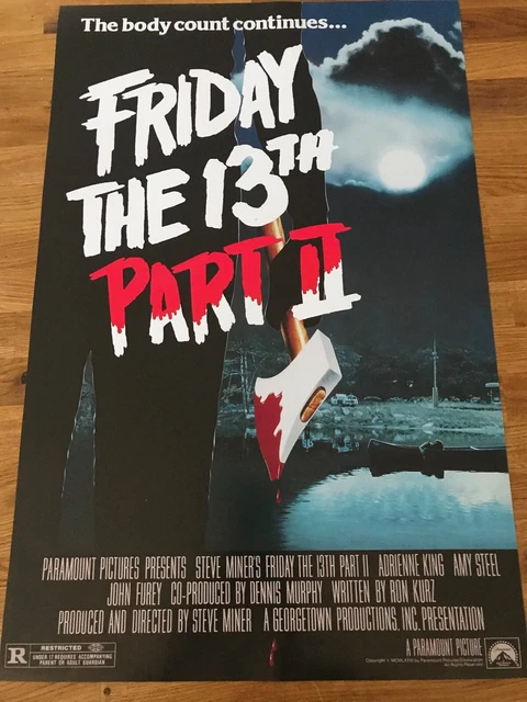 MOVIE POSTER FRIDAY The 13th part 2 430mm x 650mm (Bit bigger than A2 ...
