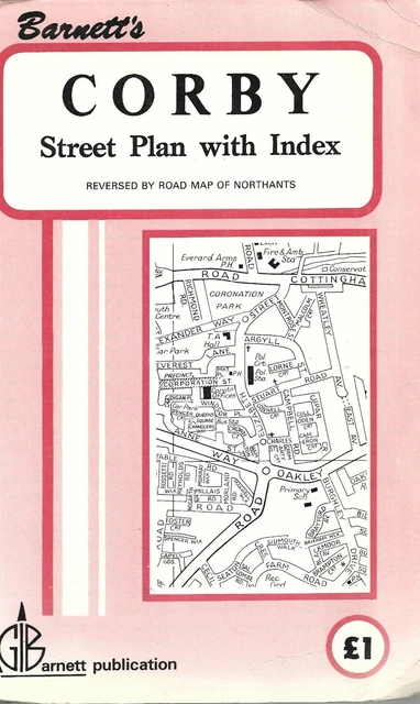VINTAGE OLD BARNETT’S Corby Street Plan Map Visit Tour Double Sided ...