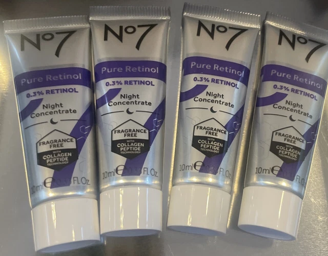 4X NO7 PURE Retinol 10ml 0.3% Night Concentrate (total 40ml) Travel ...