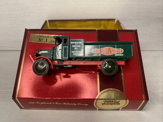 MATCHBOX MODELS OF Yesteryear 1920 Y-9 Leyland 3 Ton Subsidy Lorry Ltd ...