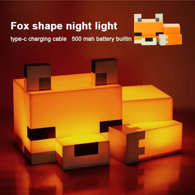 MINECRAFT BABY FOX Rechargeable Glow Night Light £13.85 - PicClick UK
