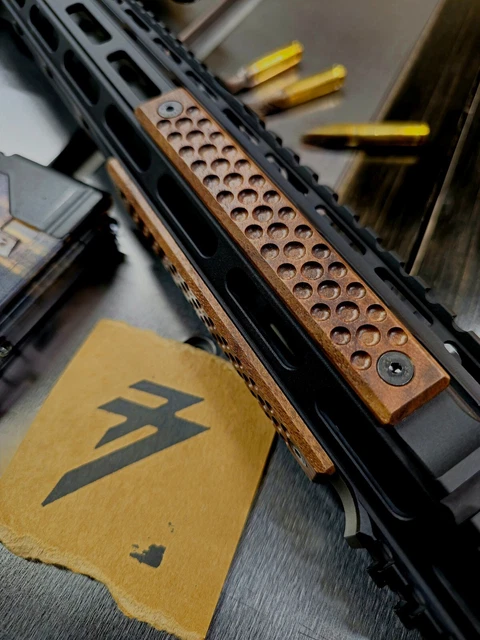 WOOD M-LOK & Keymod Rail Cover, DIMPLE Texture - WALNUT, Made In USA *1 ...