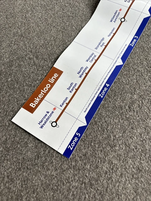 (C.JUNE 1997) BAKERLOO Line London Underground Tube Map Car Line ...