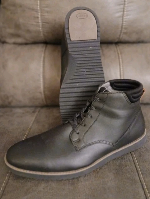 DR. SCHOLL'S SHOES Mens Syndicate Black Flat Ankle Boots Size 8 Man ...