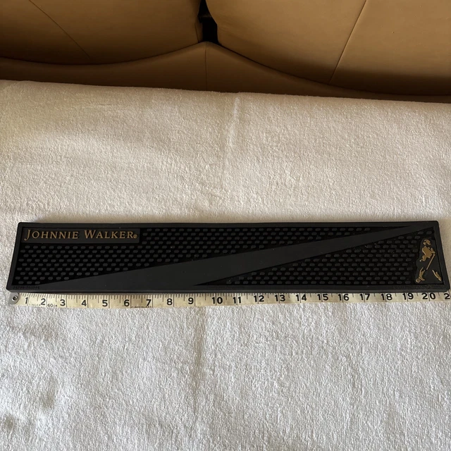 JOHNNIE WALKER SCOTCH WHISKY RUBBER BAR RAIL RUNNER SPILL MAT BLACK ...