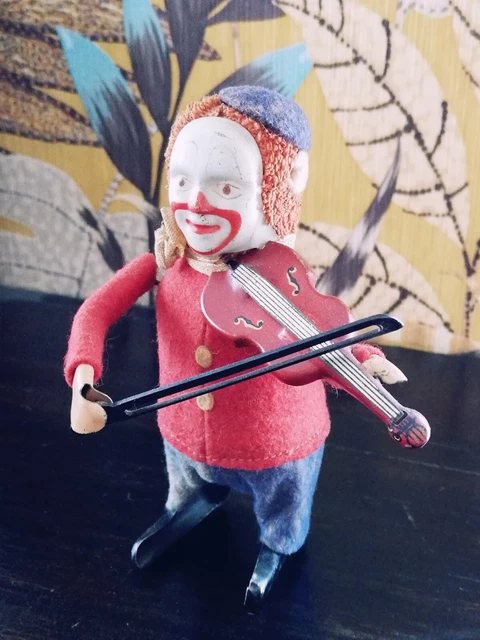 SCHUCO TANZFIGUR &CLOWN mit Geige",30er Jahre, sehr guter Zustand ...