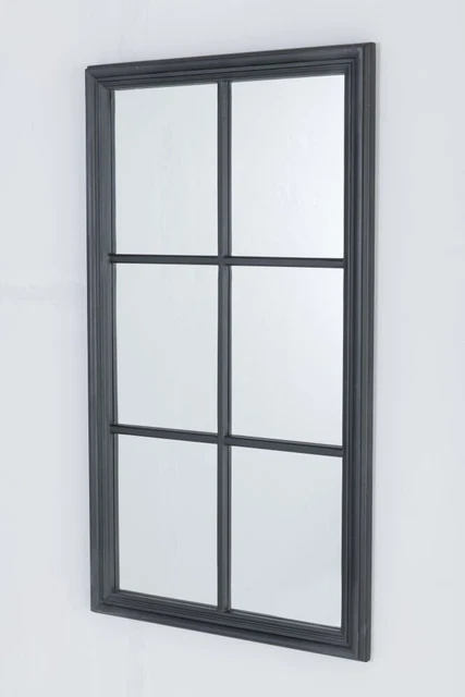 WINDOW STYLE RECTANGULAR Matt Black Wall Mirror £59.20 - PicClick UK