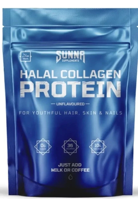 SUNNA SUPPLEMENTS HALAL Collagen Protein Powder, Unflavoured, 250g £21. ...