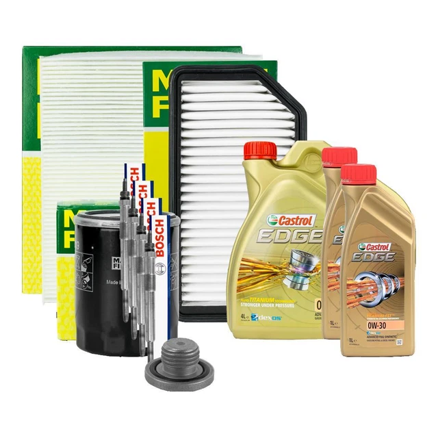 CASTROL LWECHSEL 0W-30 L 6L Mann Filtersatz Bosch Gl Hkerzen F R Kia Sportage EUR 301,68 ...