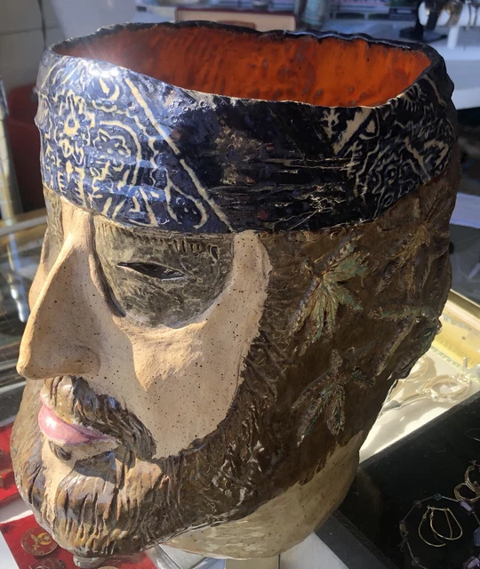 LARGE FOLK ART “Pothead” Pot Head Cheech And Chong Willie Nelson ...