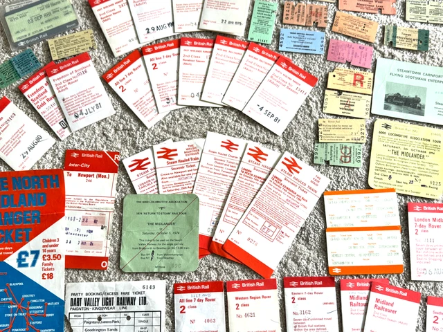 JOB JOT - British Rail + other train tickets, season, leaflets 1970s ...