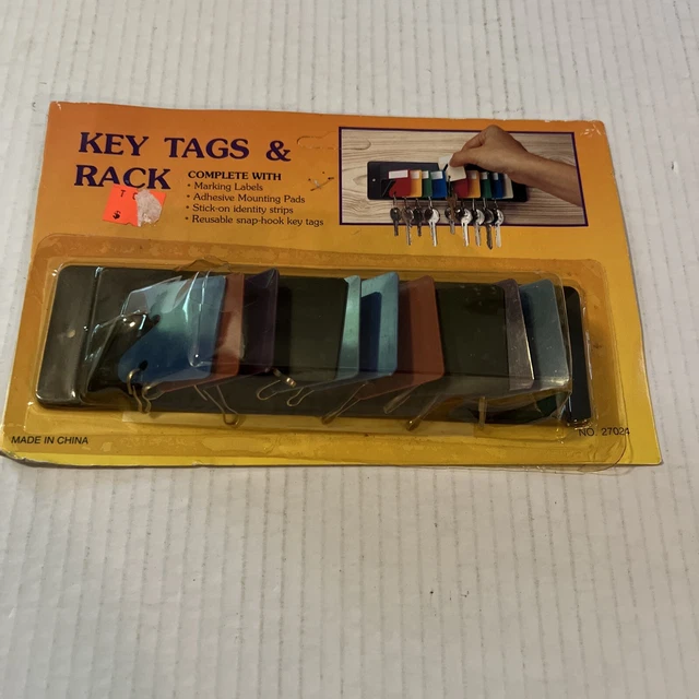 VTG NOS KEY Tags & Rack with Marking Labels Shop Keys Tractor Lawn Auto ...