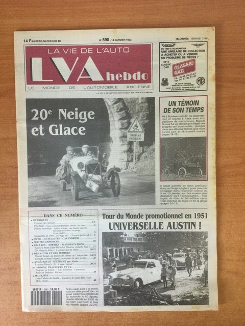 Lva La Vie De Lauto N° 590 18e Année 20e Neige Et Glace Un Témoin Eur 500 Picclick Fr