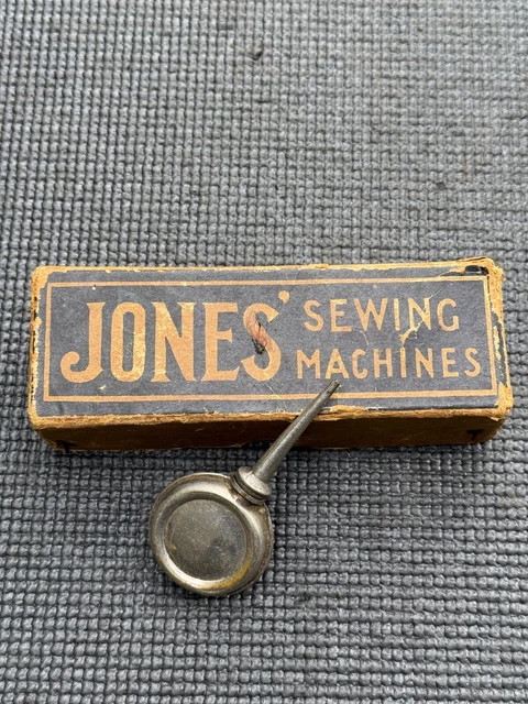 VINTAGE JONES SEWING Machines Box & Oiler Oil Can - Unmarked. £17.00 ...