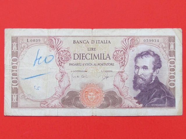 ITALY ( 1962 Rare ) 10,000 Lire Beautiful Rare Collectable Bank Note ...