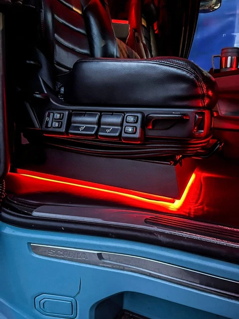SCANIA R S NEXT GENERATION NEON LED Seat Base Covers Black + Red U ...
