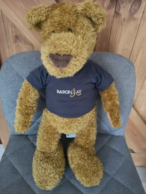 BRUNO TEDDY BEAR In A 'Baron Jay' Grey T-shirt By Loveheart Bears 18 ...