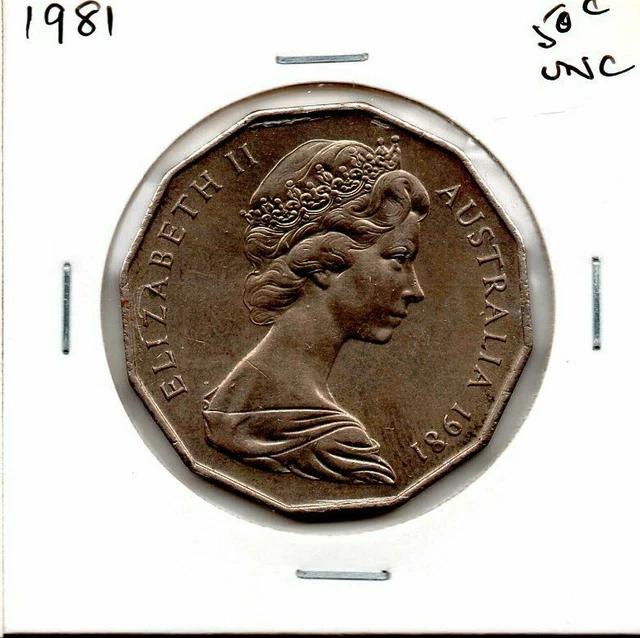 AUSTRALIAN: 1981 50 Cent Unc Coin In 2X2 Holder $8.00 - PicClick AU