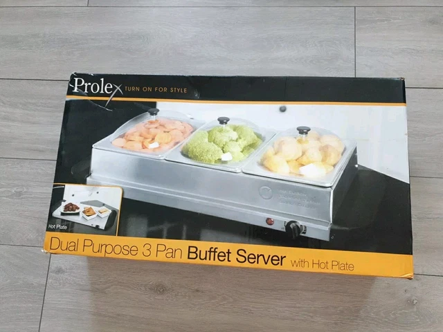 3 PAN STAINLESS Steel Electric Buffet Server Food Warmer 300w Portable ...