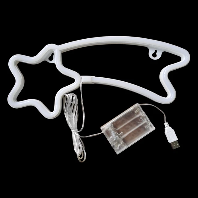 PURPLE SHOOTING STAR Neon Light Night Sign Lamp LED Christmas Gift ...