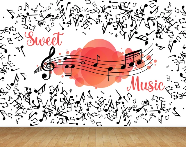 SHEET MUSIC NOTES Musical Wallpaper Feature Wall Mural Use Wallpaper ...