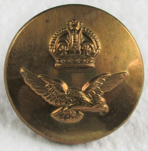 RAF:&ROYAL AIR FORCE OFFICER'S BRASS GREATCOAT BUTTON" (Large, 25mm ...