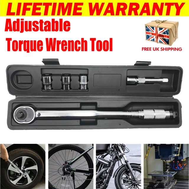 1/2& INCH RATCHET Torque Wrench 28-210Nm Drive Socket Set With Heavy ...
