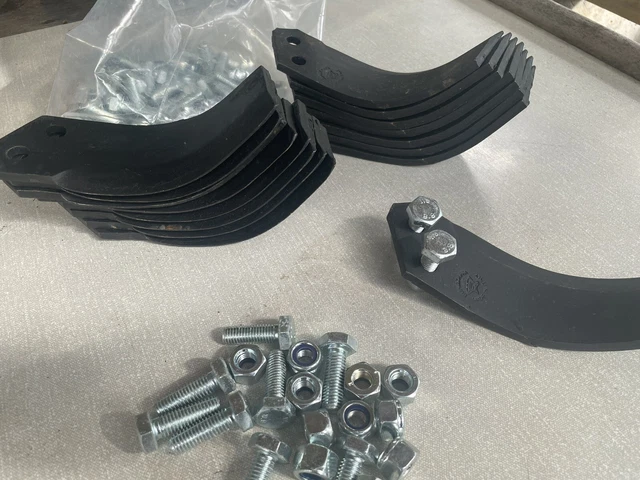 16 HEAVY DUTY Rotovator Tines With Nuts And Bolts, Fits Camon C8, C10 ...