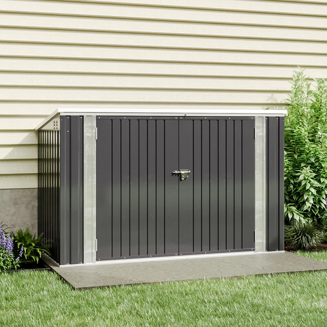 OUTDOOR GARDEN RECYCLE Wheelie Bin Storage Shed 5.8 7ft Tool Storage ...