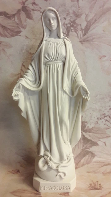 STATUA MADONNA MIRACOLOSA In Marmo Resina Bianca Cm 30 EUR 54,90 ...