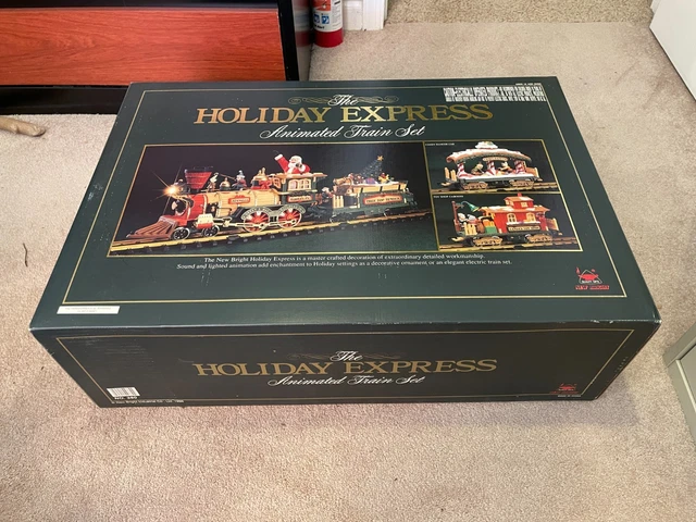 NEW? BRIGHT HOLIDAY EXPRESS Animated Christmas Train Set #380 Complete ...