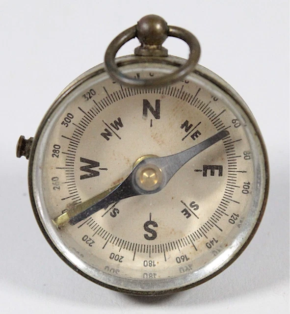 ANTIQUE BRASS CASED pocket compass early 20th century #38 £9.99 ...