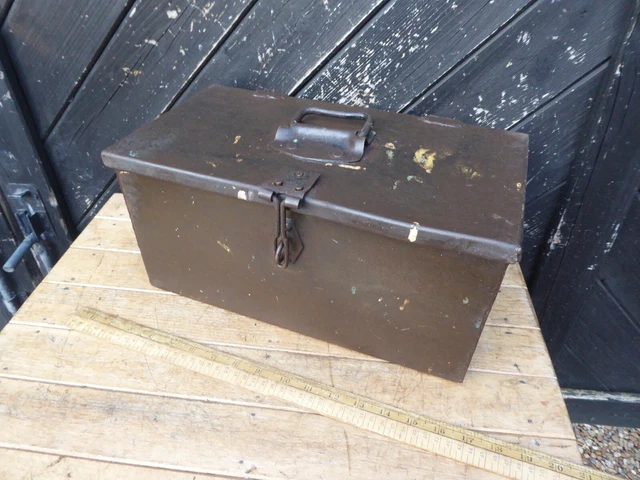 WW2 ERA BRITISH Army Tool Box with Padlock hasp. 37cm x 19 cm and 18cm ...