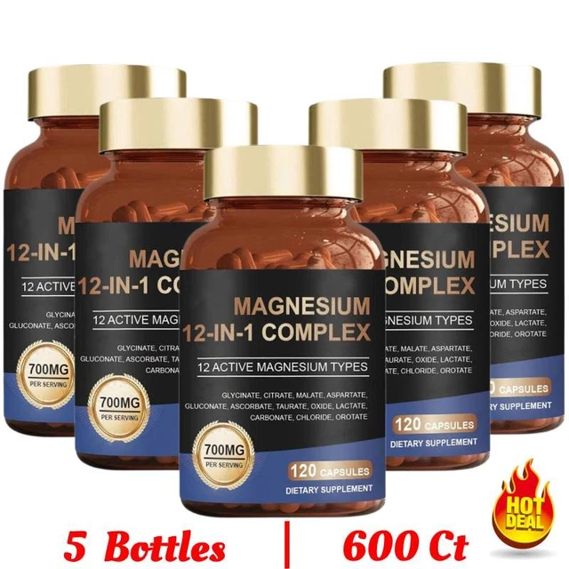MAGNESIUM 12 IN 1 Complex - Magnesium Glycinate, Citrate, \Malate, L ...
