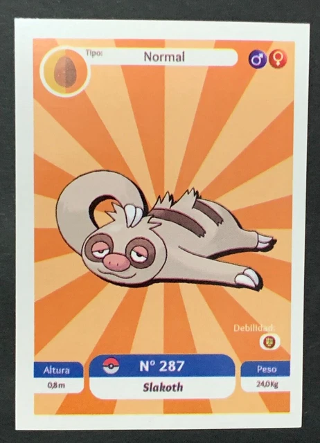 POKEMON HOENN & SINNOH Sticker MC #033 SLAKOTH South America Edition ...