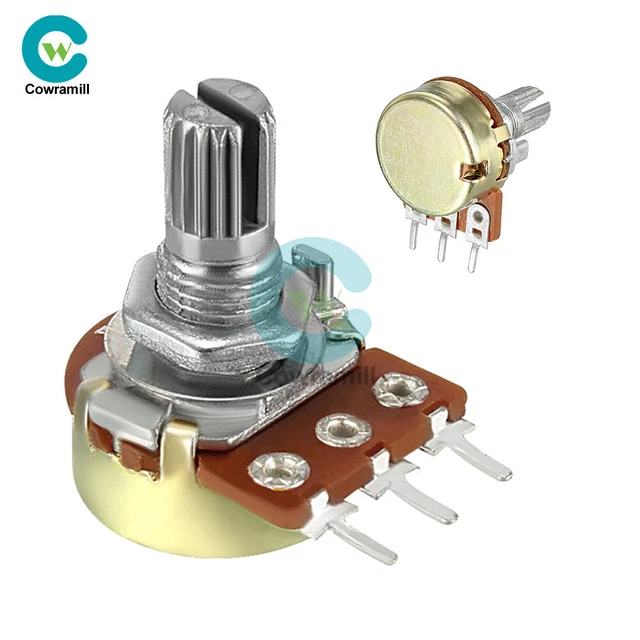 5PCS WH148 B10K 3 Pin 15MM Rotary Potentiometer With Nuts Ohm Linear ...