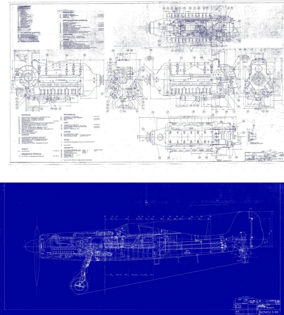 FOCKE-WULF FW 190 Blueprint Plans original archive 1940's Factory DVD ...