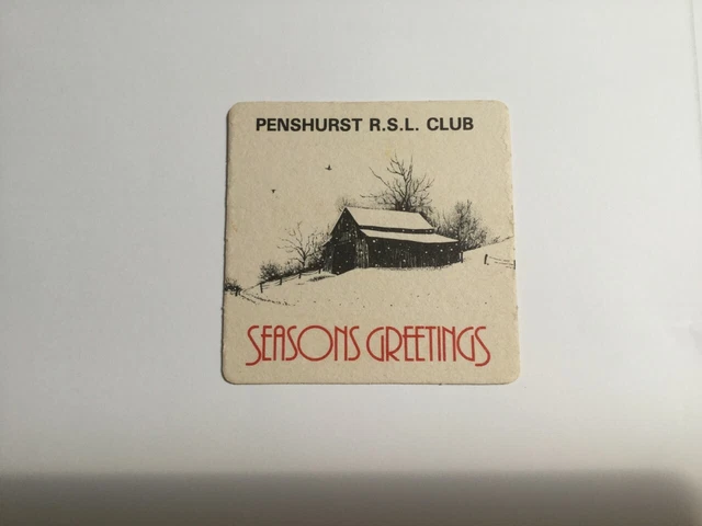 COLLECTABLE CHRISTMAS BEER coaster Penshurst RSL Club - 1980's $2.99 ...