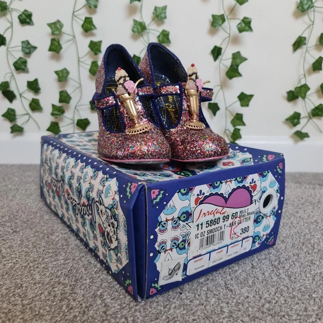 IRREGULAR CHOICE GLITTER Heels Smoochie T-Bar Ombre Heels Ice Cream ...