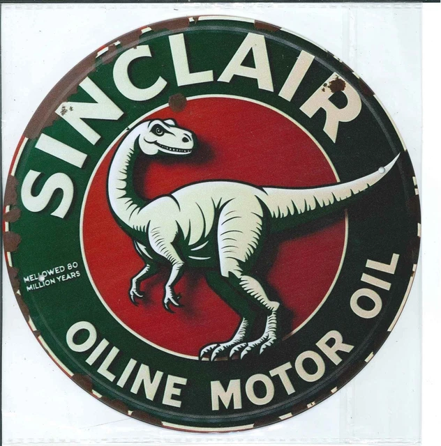 CIRCULAR RETRO ADVERTISING Sign. SINCLAIR Motor Oil £2.76 - PicClick UK