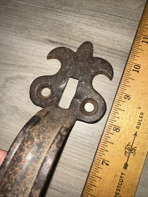 CAST IRON Handle Screen Door Pull Barn Gate Vintage Rustic Large 10.25 ...