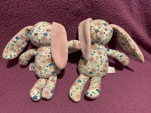 GEORGE ASDA FLORAL Bunny Rabbit Soft Toy 18cm X 2 £12.99 - PicClick UK
