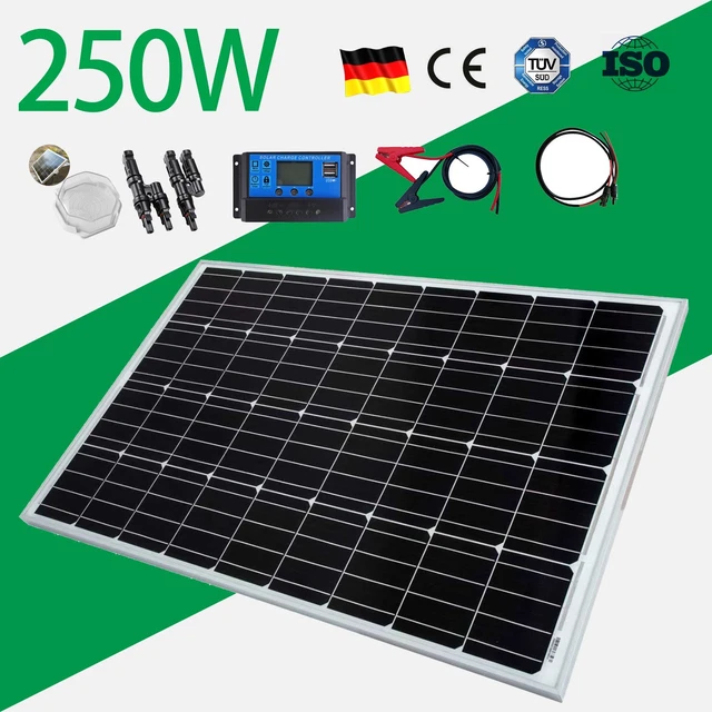 12V 250W SOLAR Panel Mono Fixed Battery Home Caravan Camping Charge ...
