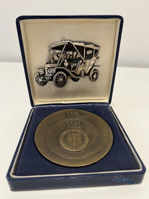 BRONZE MEDAL BANCO Pinto & Sotto Mayor 75th anniversary W/ Car Medal ...